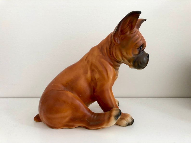 Vintage Large CERAMIC BOXER FIGURINE Mid-century Dog Statue - Etsy