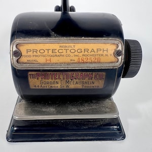 Vintage 1913 PROTECTOGRAPH CHEQUE PROTECTOR, G.W. Todd & Co., Antique ...