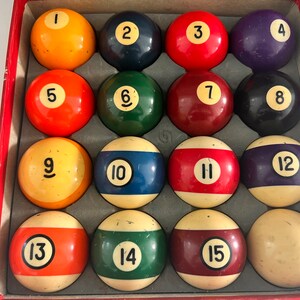 Vintage CENTENNIAL POCKET BALLS, Pool Billiard Balls, Complete Numbered ...