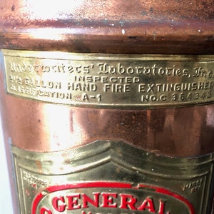Vintage Brass COPPER FIRE EXTINGUISHER General Quick Aid Fire | Etsy