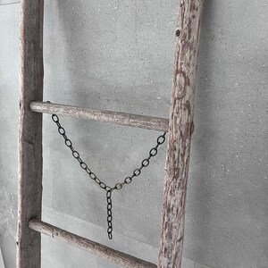 Vintage WOOD APPLE LADDER, Rustic Primitive Ladder W/ Chains for ...