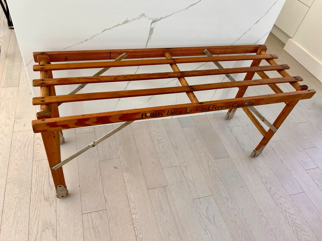 Vintage 1920s BEATTY Bros. WASHTUB STAND, Slatted Wood Bench, Foldable ...