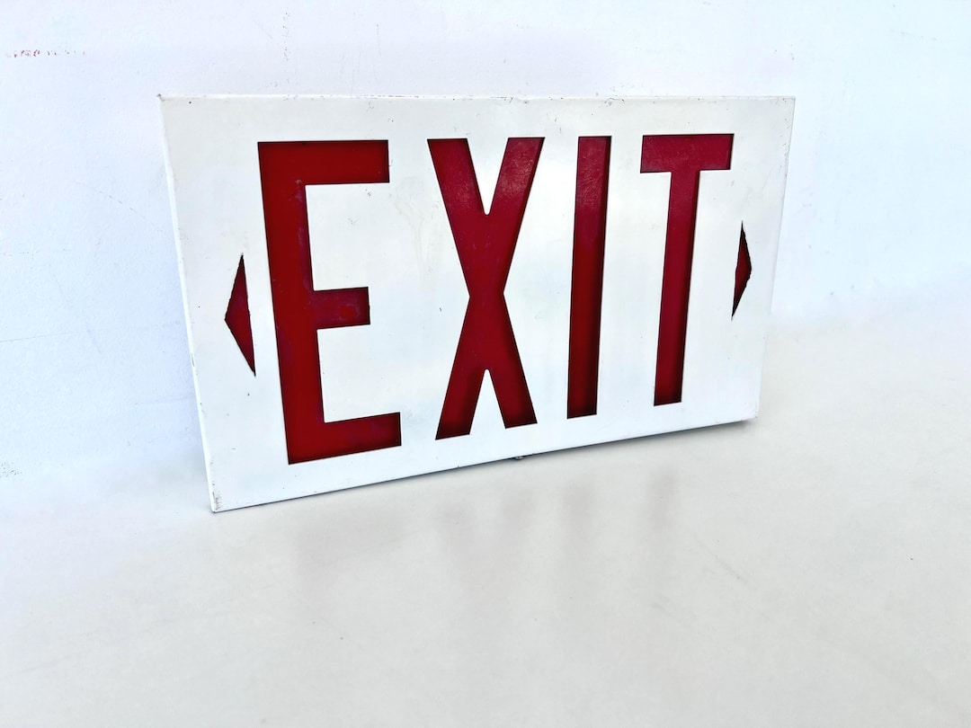 Vintage Metal EXIT Sign, 1986 Industrial Wall Decor - Etsy