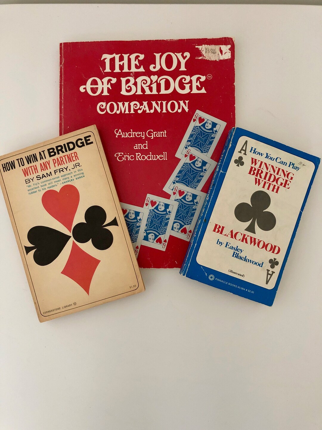 Vintage COLLECTION of 3 BRIDGE BOOKS, Winning W/ Bridge, Joy of Bridge ...