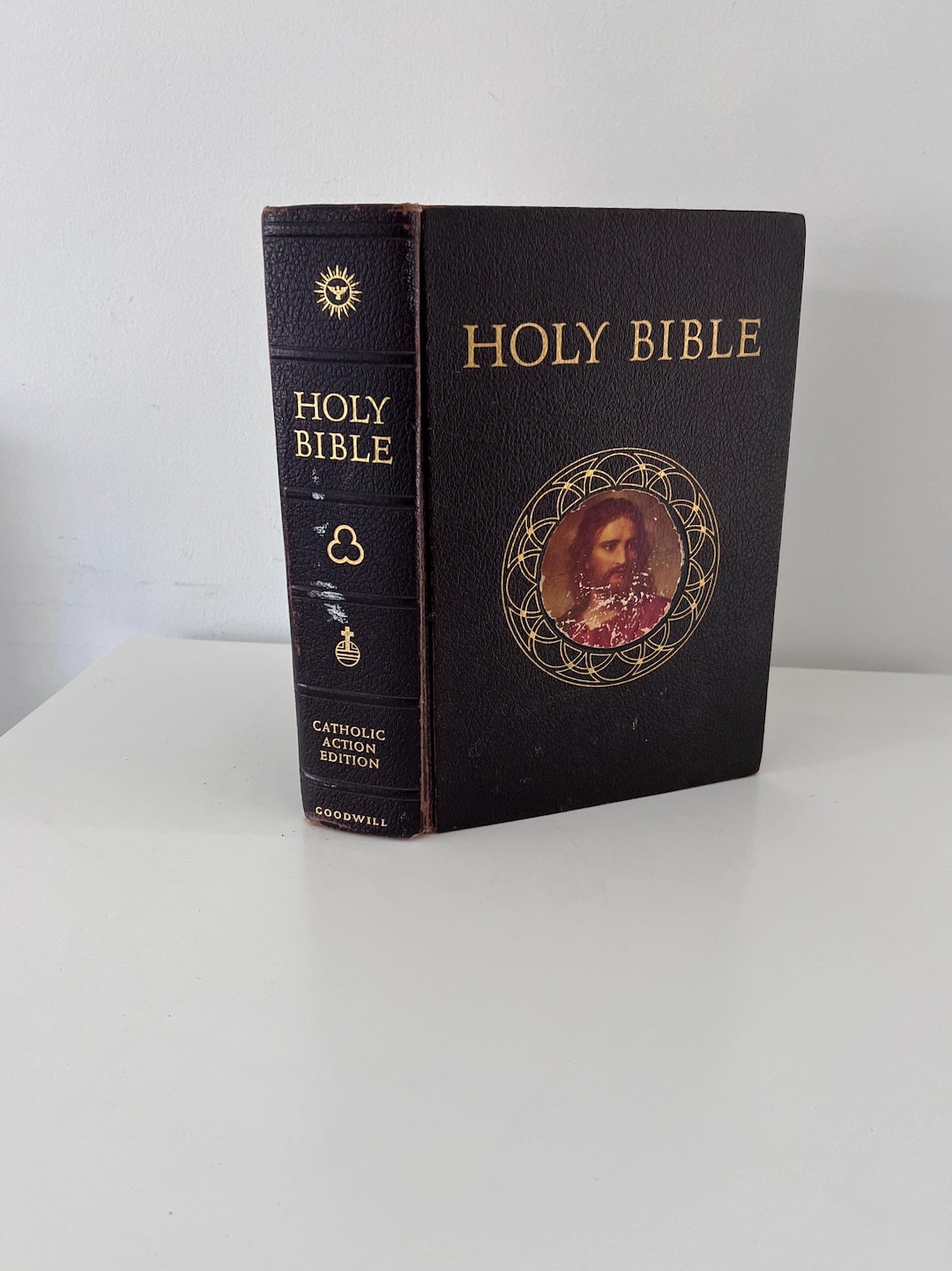 Vintage Large 1953 HOLY BIBLE CATHOLIC Action Edition, Huge Full Color ...