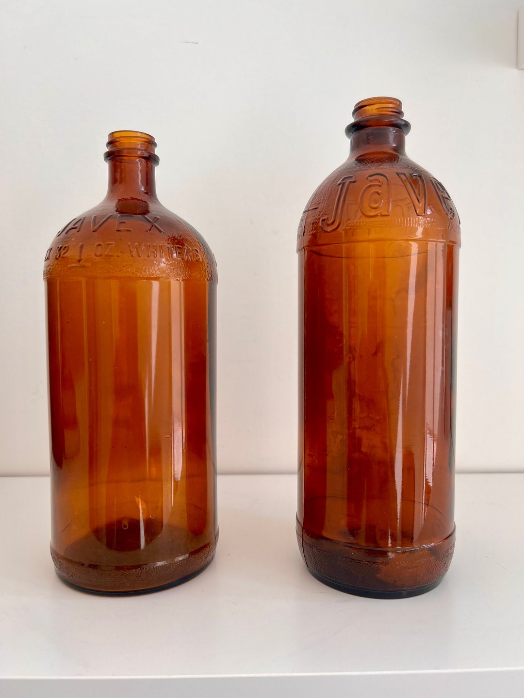 Vintage AMBER JAVEX BOTTLE, Your Choice! 32 Oz. Brightens Whitens ...