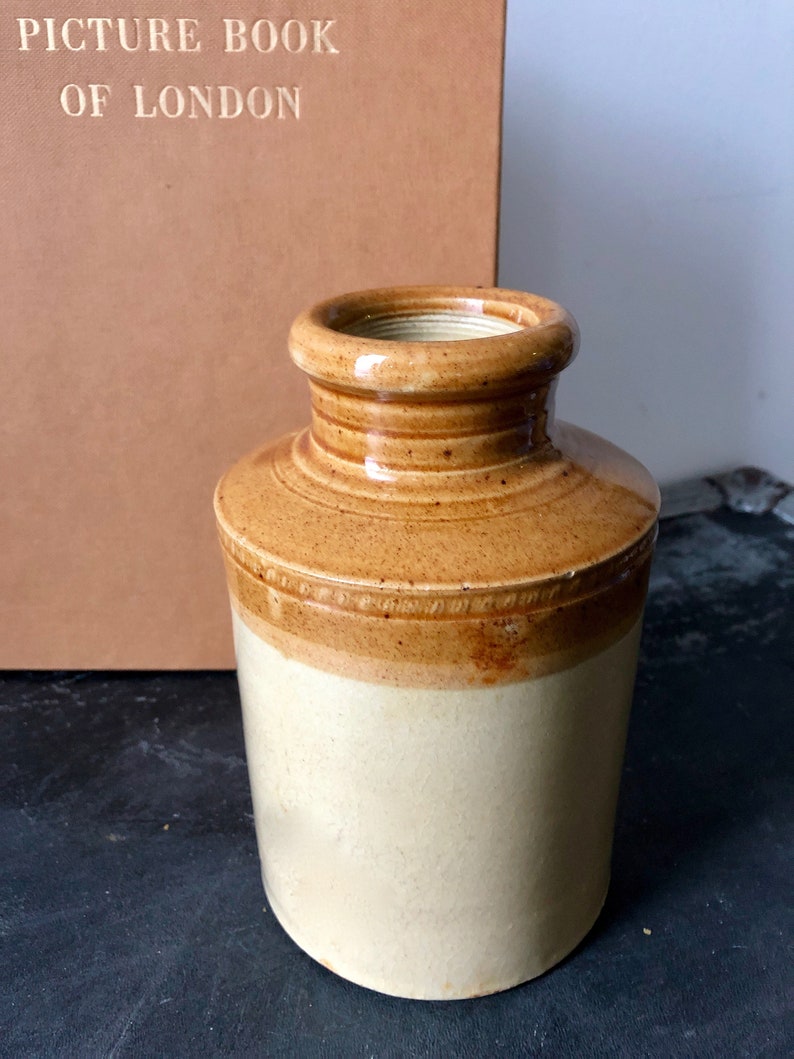 Vintage 2-TONE STONEWARE CROCK Small Antique Two-tone Pottery | Etsy
