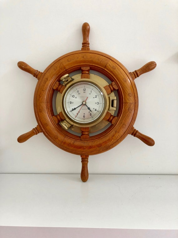 Vintage LARGE SHIP'S CLOCK Ship's Time Quartz Wall - Etsy