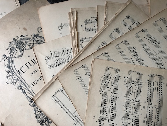 Vintage ANTIQUE MUSIC PAGES Kit 25 Vintage Music Pages Old | Etsy Canada