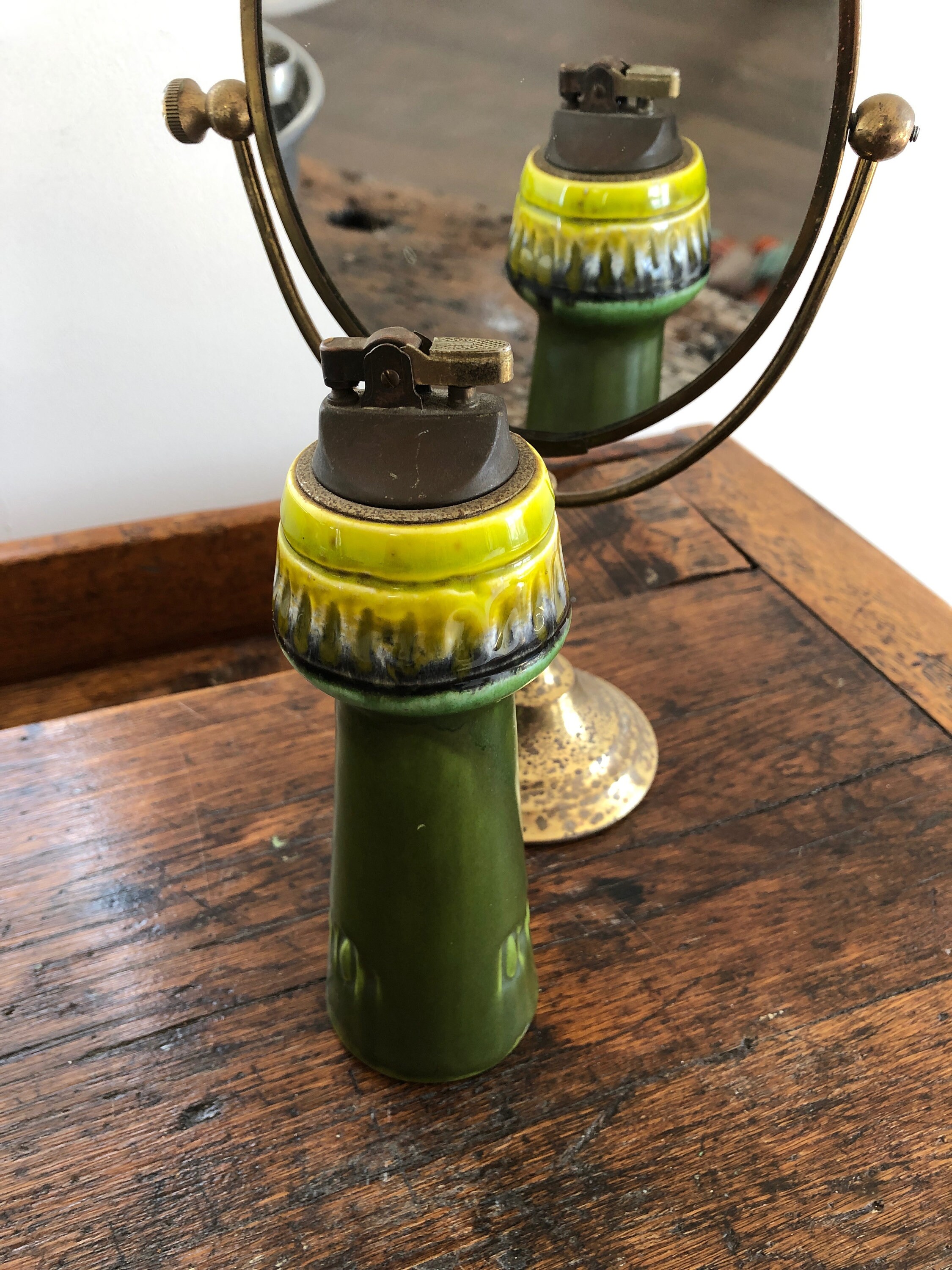 Vintage MID CENTURY LIGHTER Tall Green Ceramic 1960s Lighter - Etsy Canada