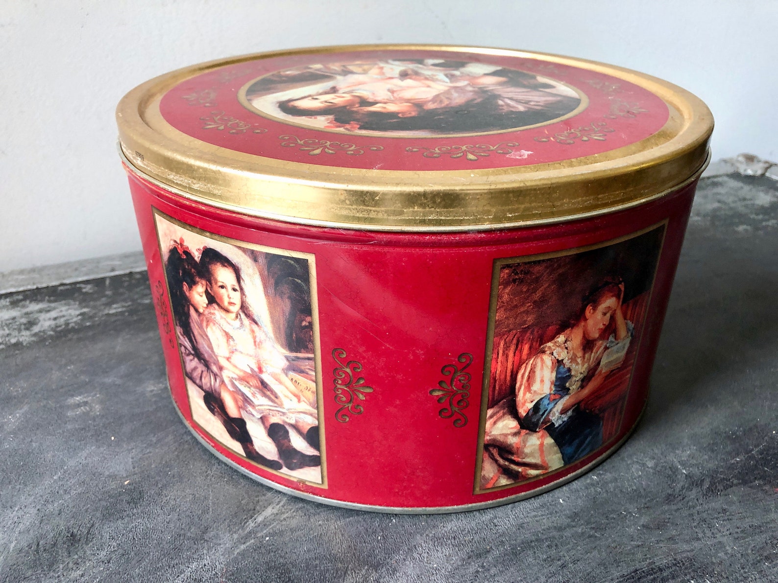 Vintage RED BISCUIT TIN Danish Butter Cookies Tin Made in - Etsy