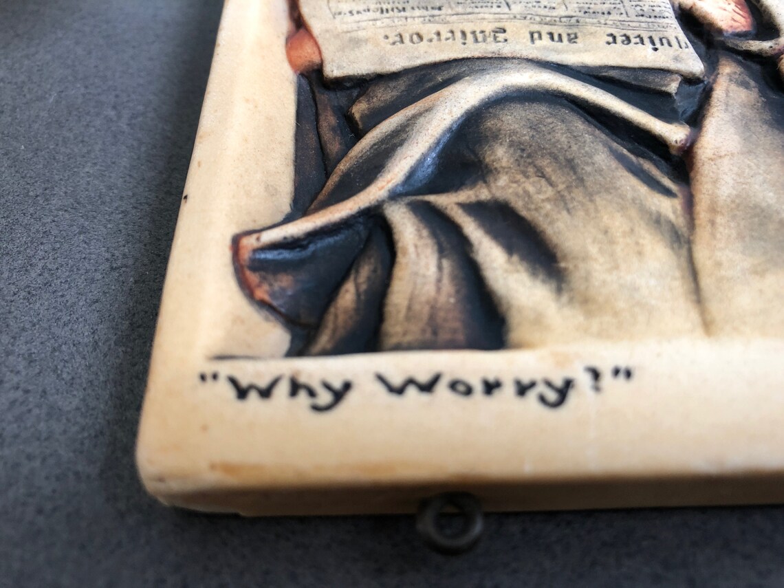 Vintage 1930s Osborne IVOREX WHY WORRY Wall Plaque 3D Wall - Etsy