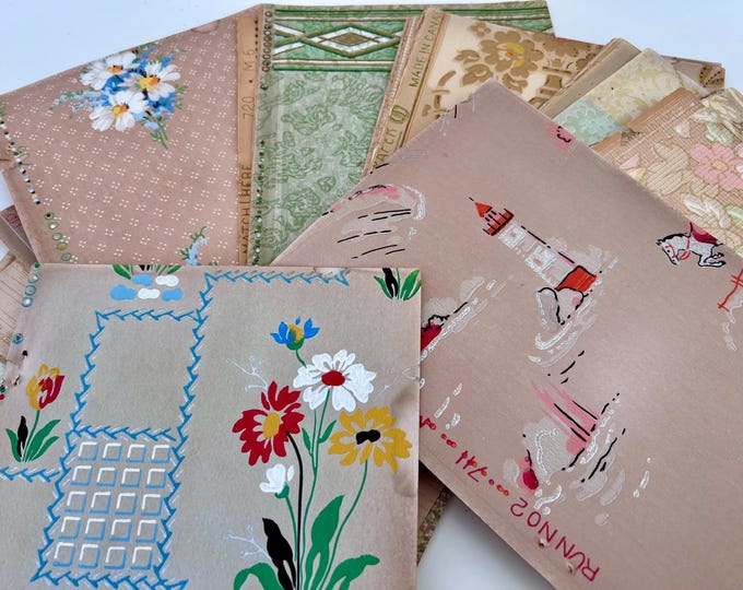 ANTIQUE WALLPAPER SAMPLES Pack, 1941 Wallpaper Samples Pages From ...
