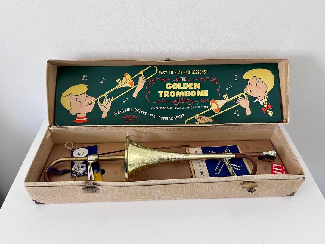 Vintage 1940s/50s EMENEE GOLDEN TROMBONE, Collectible Musical Toy ...