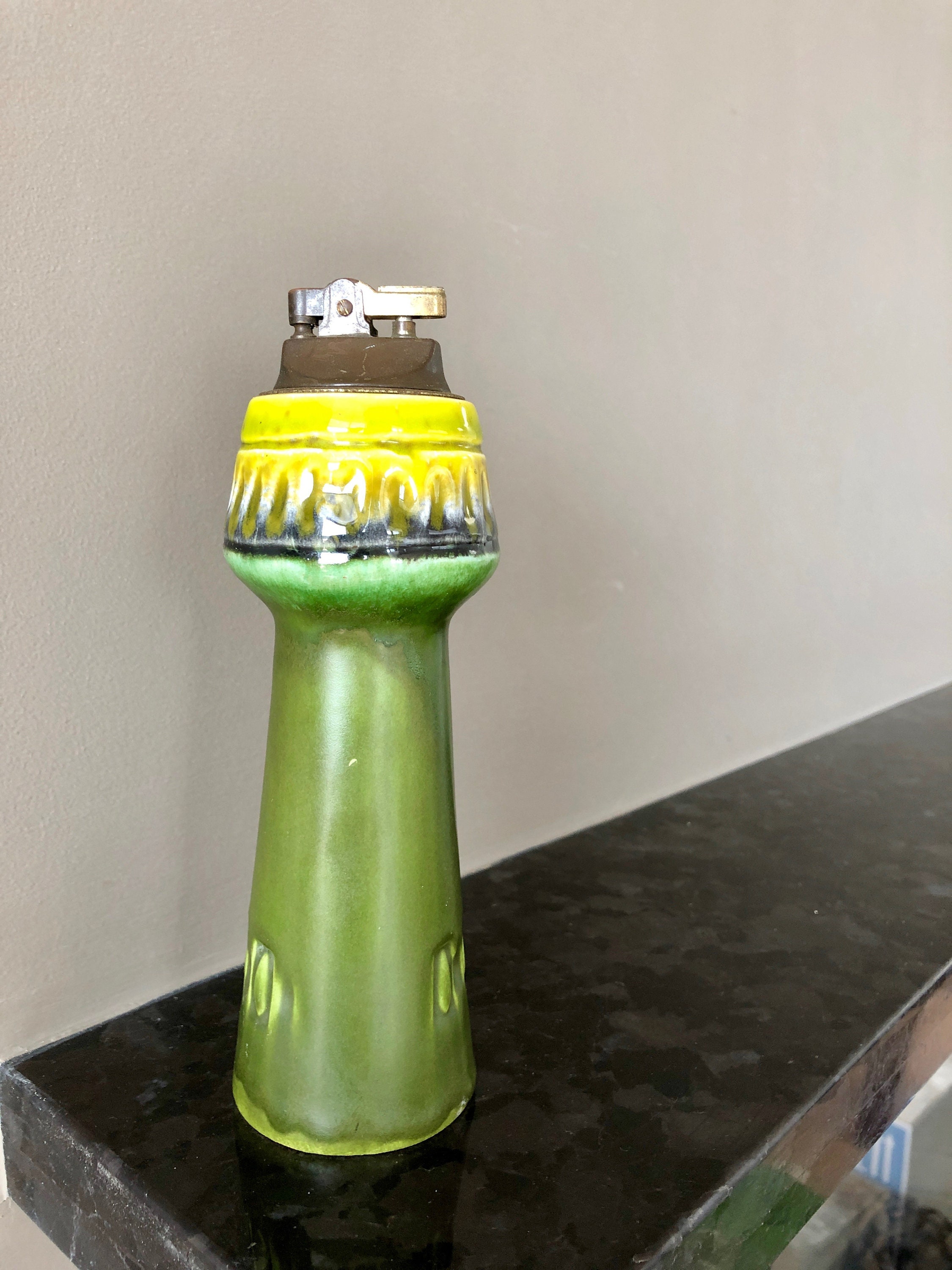 Vintage MID CENTURY LIGHTER Tall Green Ceramic 1960s Lighter - Etsy Canada