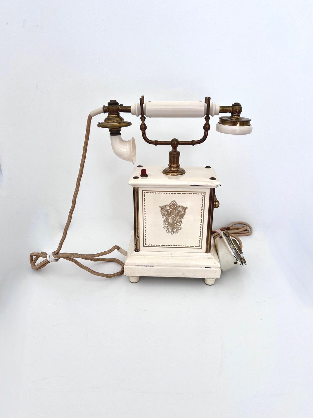 Vintage Rare! ERICSSON ANTIQUE TELEPHONE, A.B.L.M. Wood & Brass Early ...