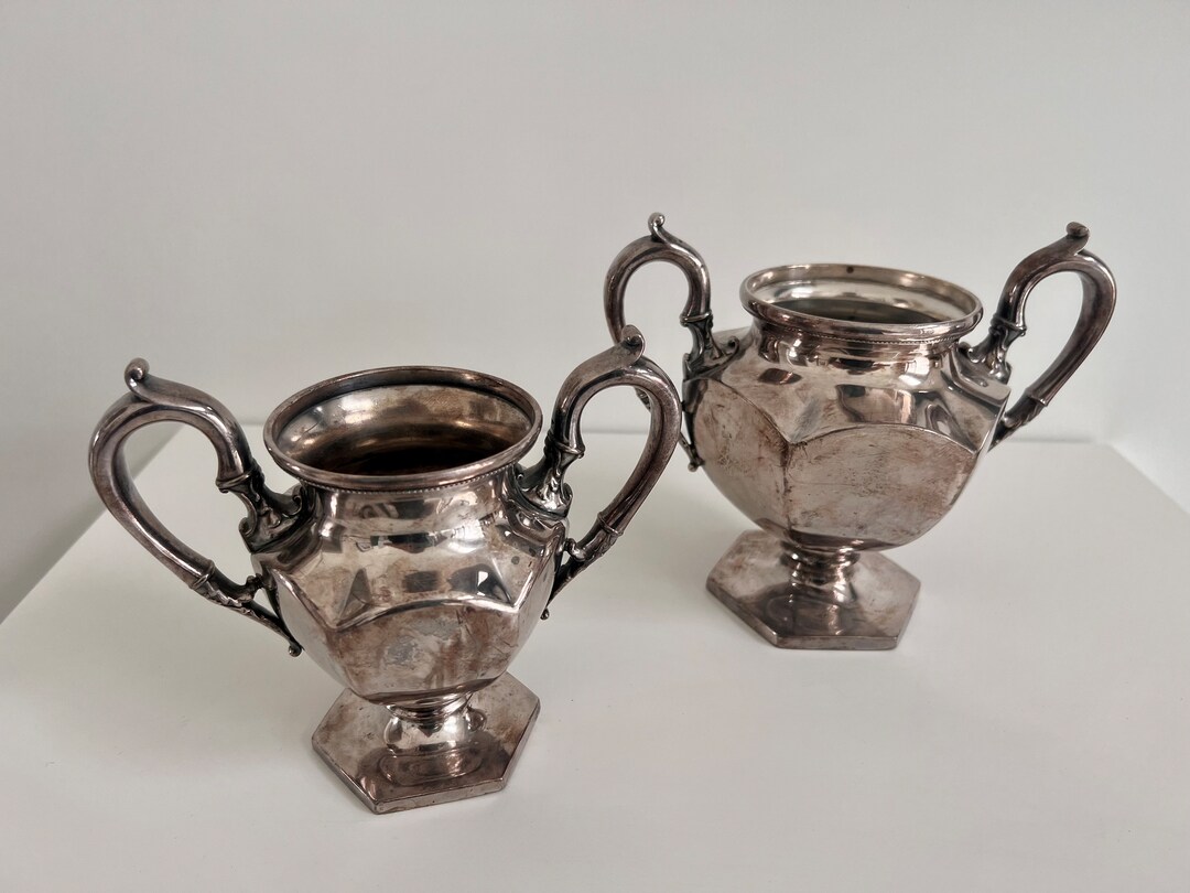 Vintage Simpson Hall Miller Silver Plated Trophy Cup: Hexagon Base ...