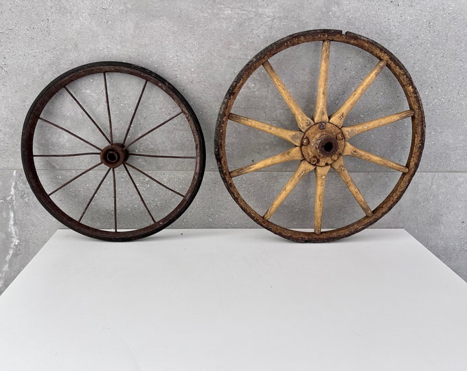 Vintage RUSTIC CART WHEELS, Your Choice!, Wood or Ironspokes, Early ...