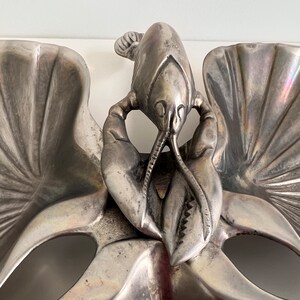 Vintage Huge CLAM SHELL SERVING Platter, Pewter 3 Bowl Serving Tray W ...