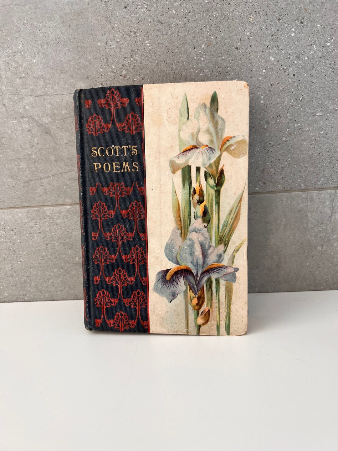 Vintage 1889 Sir Walter Scott Poetry Book: Victorian Iris Cover - Etsy
