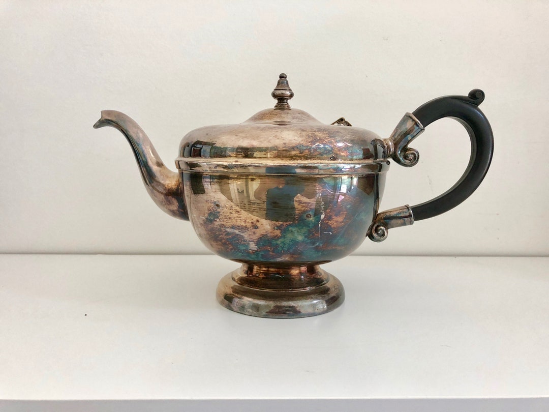 Vintage TARNISHED TEAPOT, Viking Plate, Silver Plated With Bakelite ...
