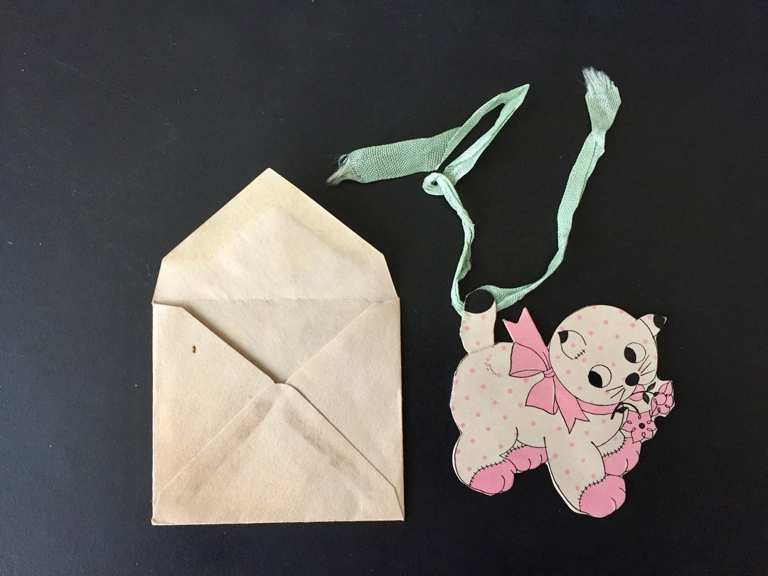 Vintage KITTY GREETING CARD, Kitten Anniversary / Birthday Card, Wm E ...