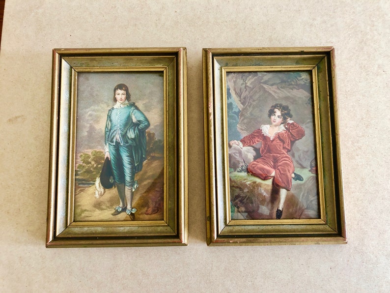 Vintage BLUE BOY & RED Boy Prints Early 1930s Framed | Etsy