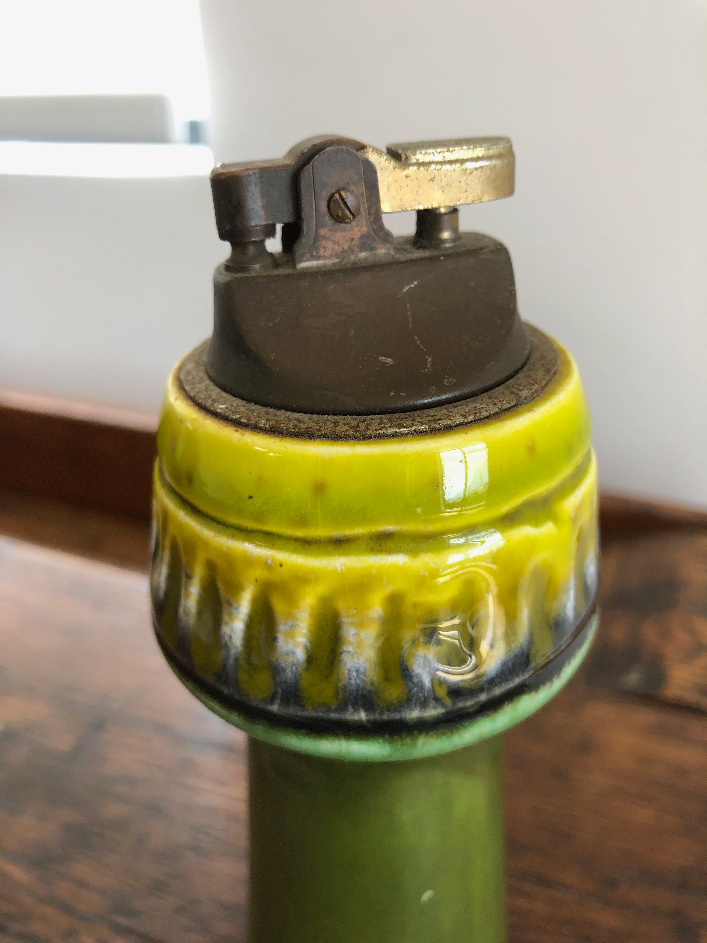 Vintage MID CENTURY LIGHTER Tall Green Ceramic 1960s Lighter - Etsy Canada