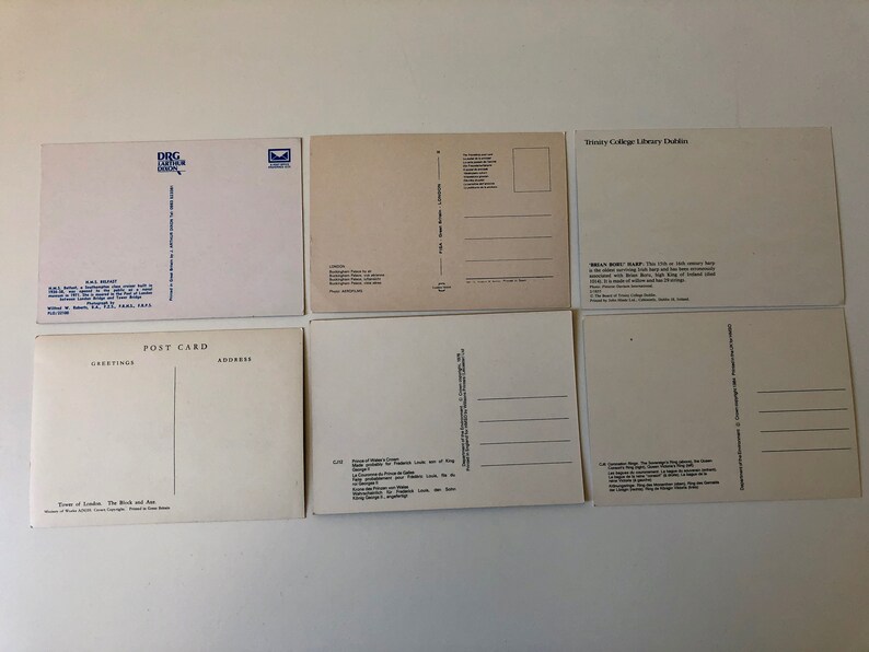 Vintage 6 BRITISH THEMED POSTCARDS 1970s Britain Wales - Etsy