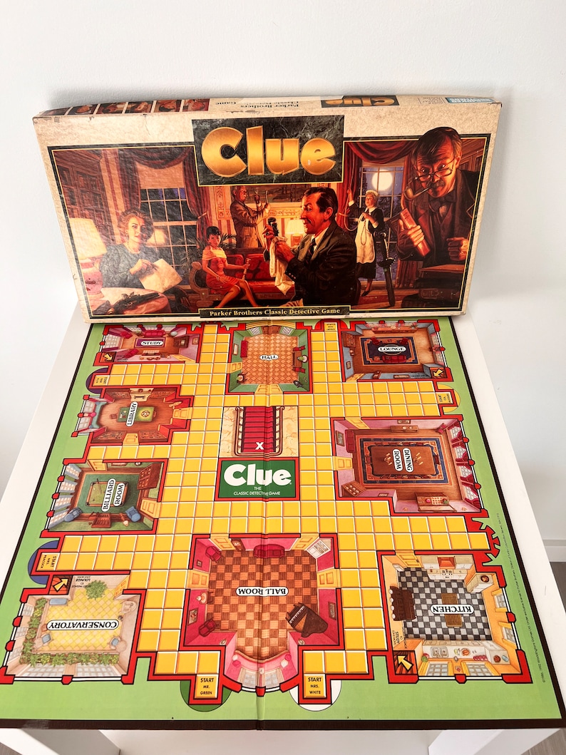 Vintage 1986 Clue Board Game: Parker Brothers Detective Family Game - Etsy