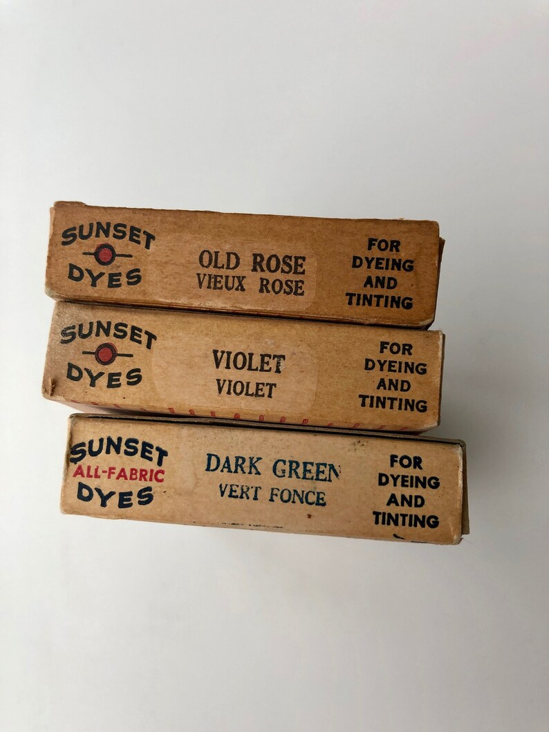 Vintage ADVERTISING DYE PACKAGES Sunset Dyes 3 Boxes of - Etsy
