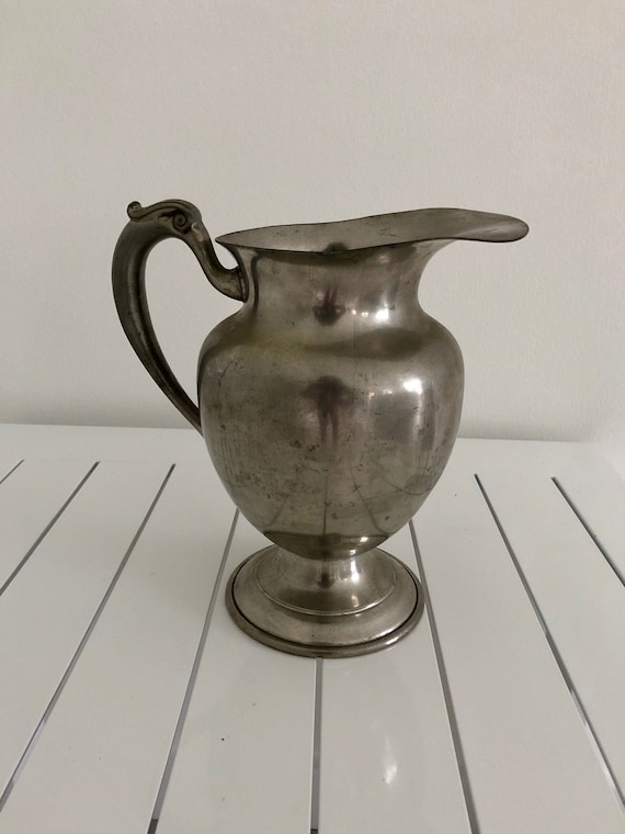 Drink & Barware Kitchen & Dining Vintage Large Aged Genuine Pewter ...