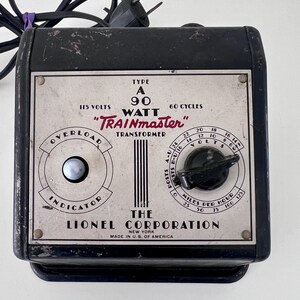 Vintage LIONEL Type A TRANSFORMER, 90 Watt "trainmaster", 1940s ...