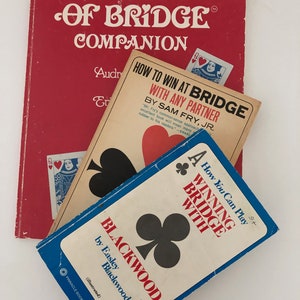 Vintage COLLECTION of 3 BRIDGE BOOKS, Winning W/ Bridge, Joy of Bridge ...