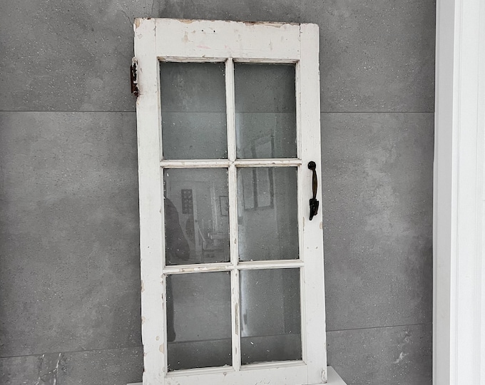 Vintage 6 PANE WOOD WINDOW, Barn Window, 1930s Window Sash W/ Glass ...