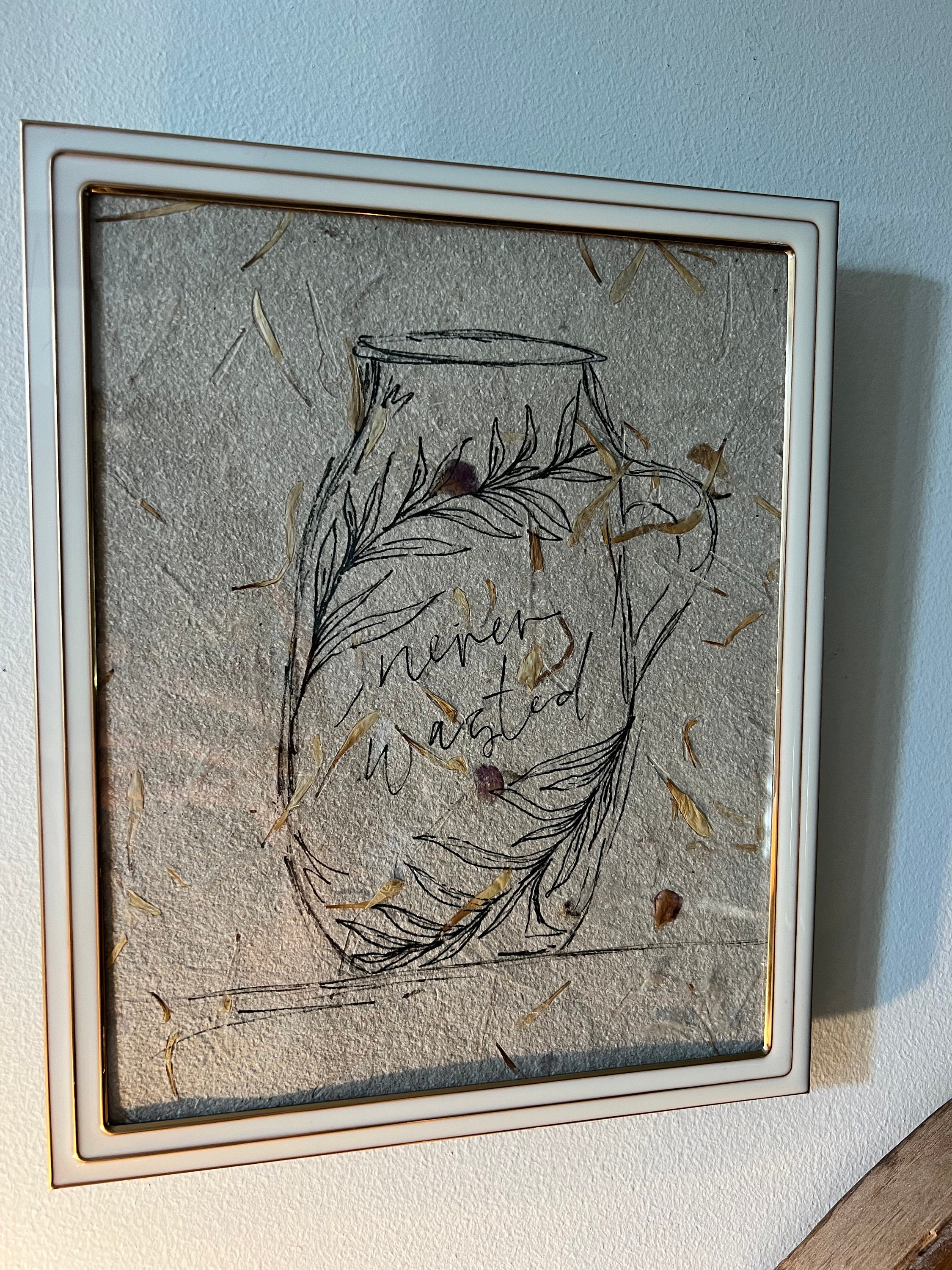 Alabaster frame Included Wall Art, Guatemalan Paper, Sketch Drawing ...