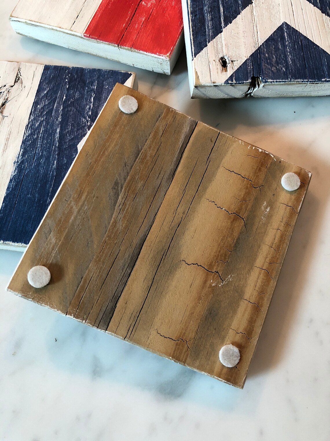 Wooden Coasters Coastal Nautical Flag Design Set of 4 - Etsy
