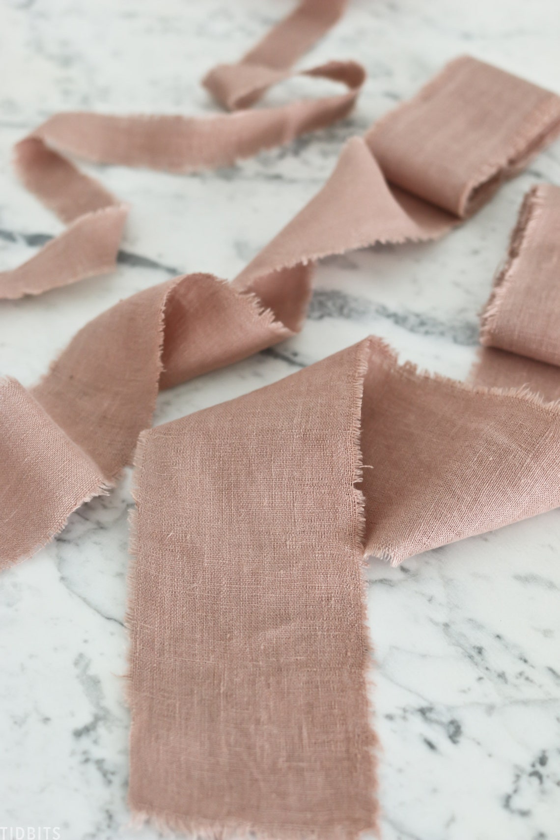 PINK SMOKE Linen Ribbon 100% Pure Linen With Rustic Frayed - Etsy
