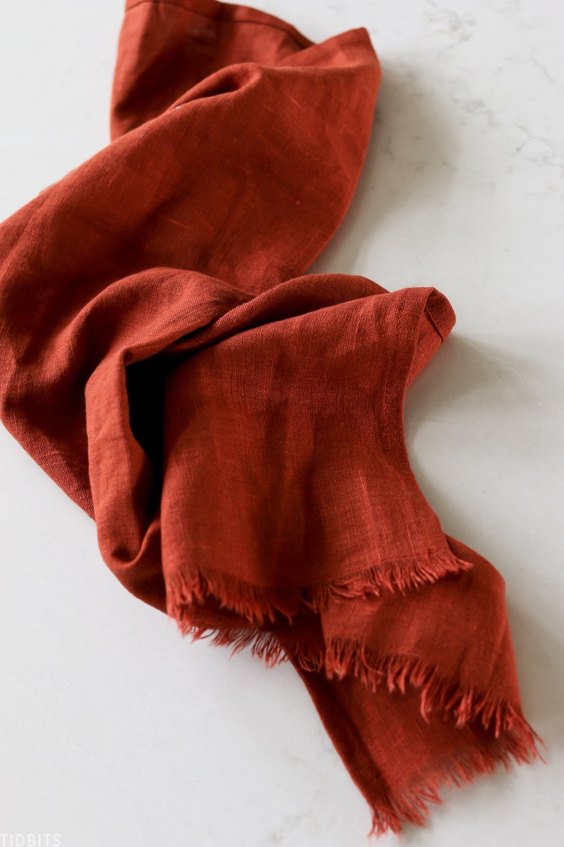 RUST Pure Linen Tea Towel 100% Linen Kitchen Towel Flax - Etsy