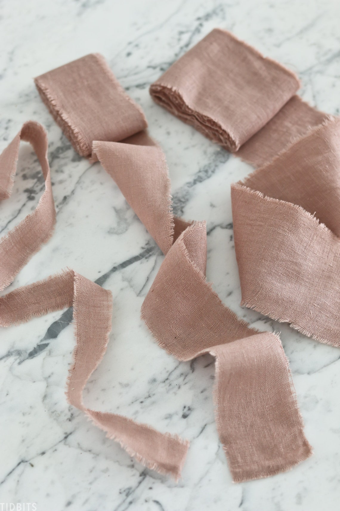 PINK SMOKE Linen Ribbon 100% Pure Linen With Rustic Frayed - Etsy