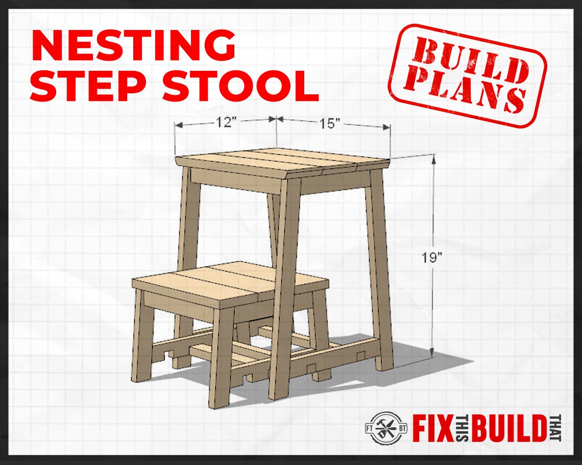 3-in-1 Nesting Step Stool Plans - Etsy