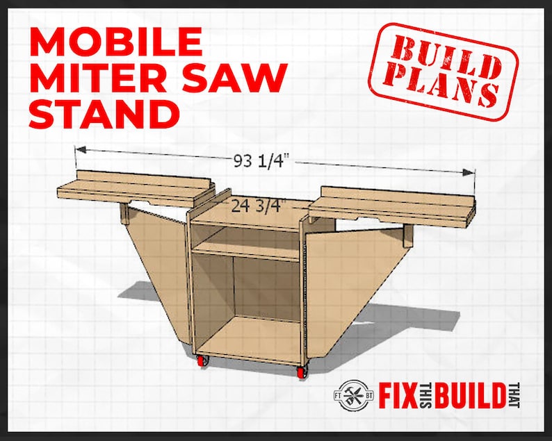 Mobile Miter Saw Stand Plans - Etsy