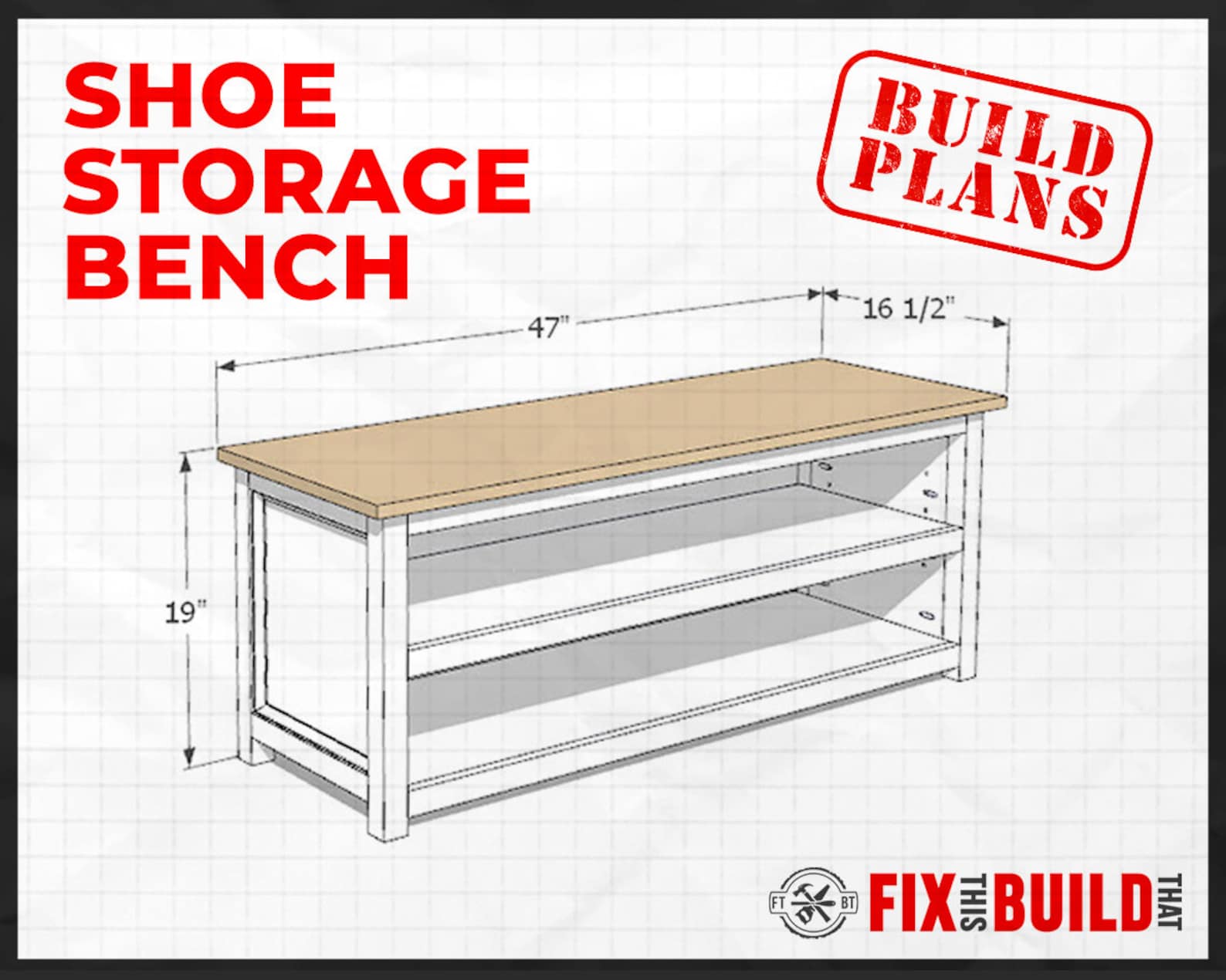 DIY Shoe Storage Bench Plans - Etsy