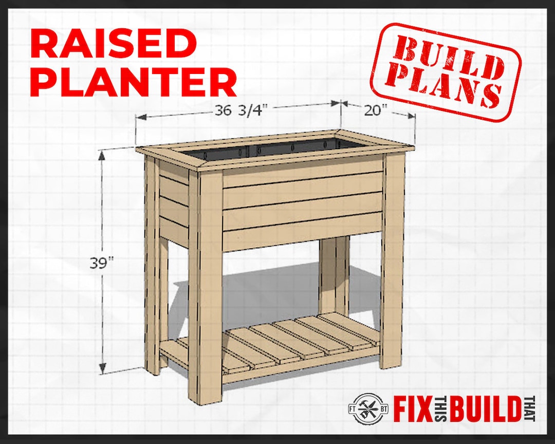 DIY Raised Planter Box Plans - Etsy