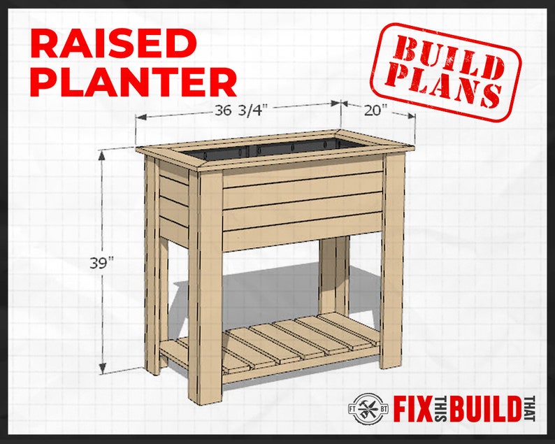 DIY Raised Planter Box Plans - Etsy