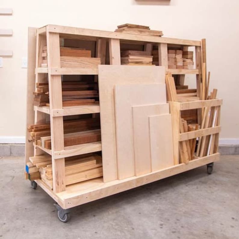 Mobile Wood Storage Cart Plans - Etsy