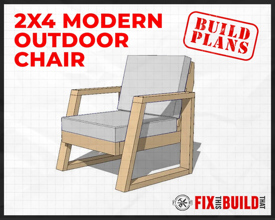 DIY 2x4 Modern Outdoor Chair Plans - Etsy
