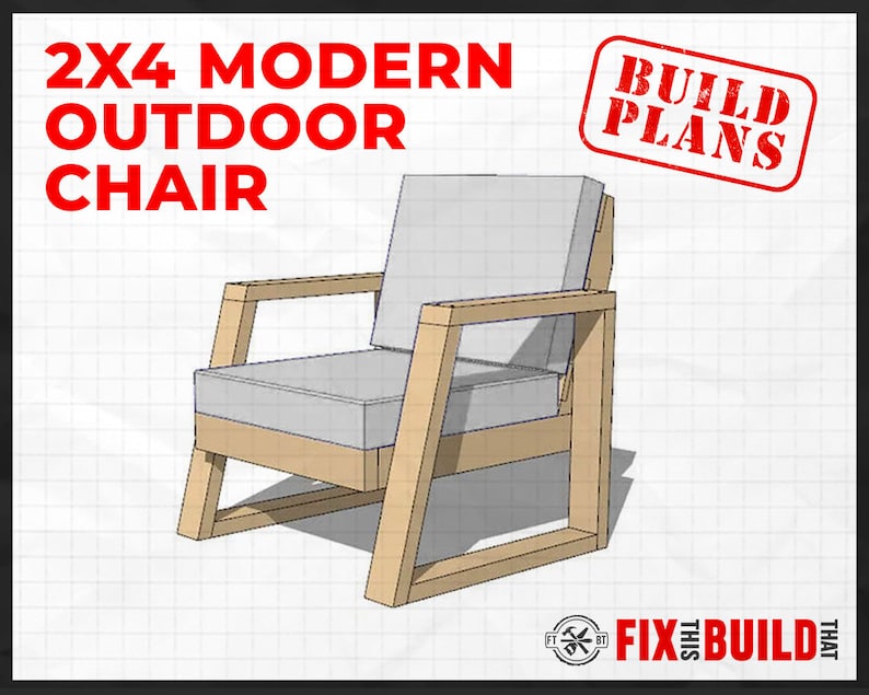 DIY 2x4 Modern Outdoor Chair Plans - Etsy