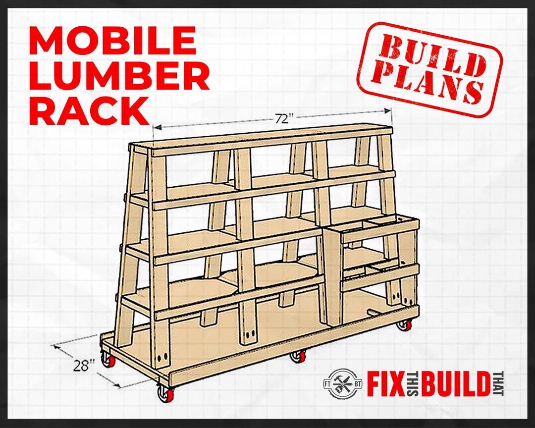 DIY Mobile Lumber Rack Plans - Etsy