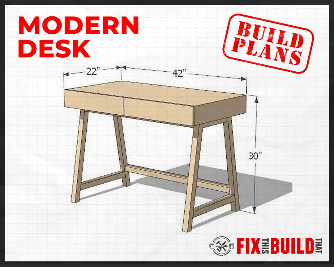 DIY Modern Desk Plans - Etsy